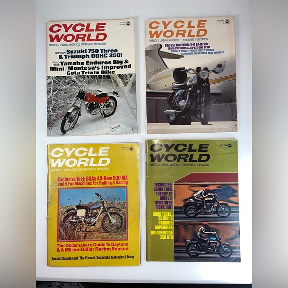 Other | Lot Of 4 Vintage 1971971 Cycle World Magazines Collectibles ...